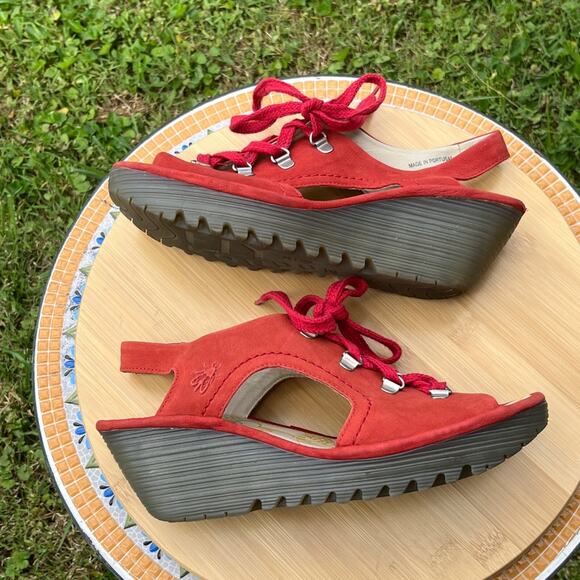 Fly London | Shoes | Fly London Yiva Red Suede Sz 95 Us 4 Eu Womens ...